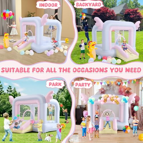 Inflatable Bounce House for Toddler Kids 2-8 with Slide, Balloons ...
