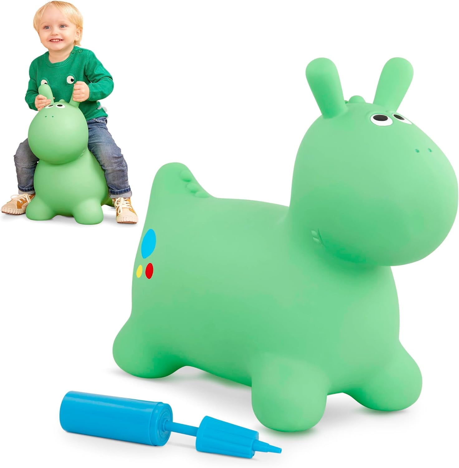 Inflatable Bouncer – Air Pump Included – Bouncy Animal – Soft & Safe – 18 Months + – Hoppin ...