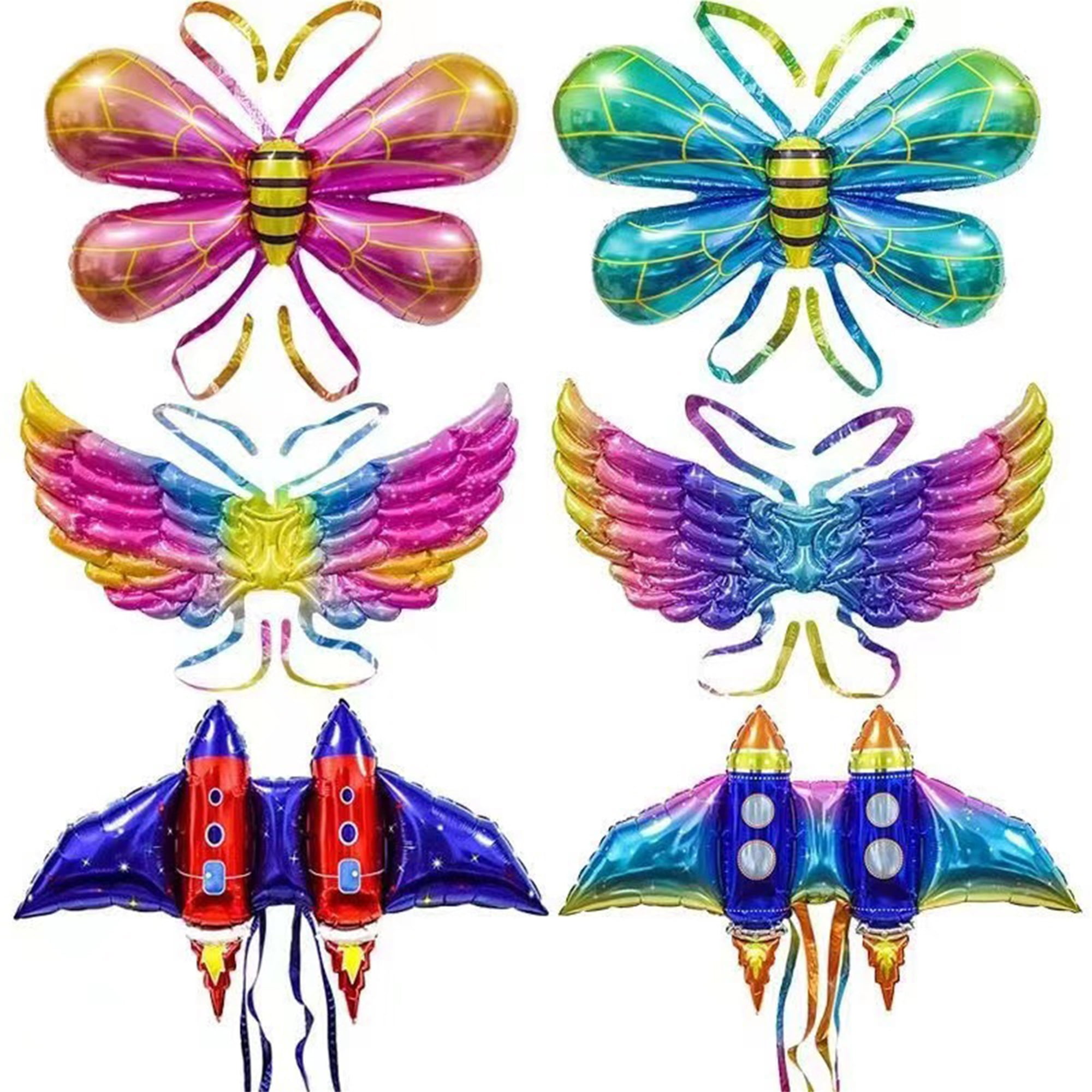 Inflatable Butterfly Wings Foil Balloons Set Kids Laced Angel Wings ...
