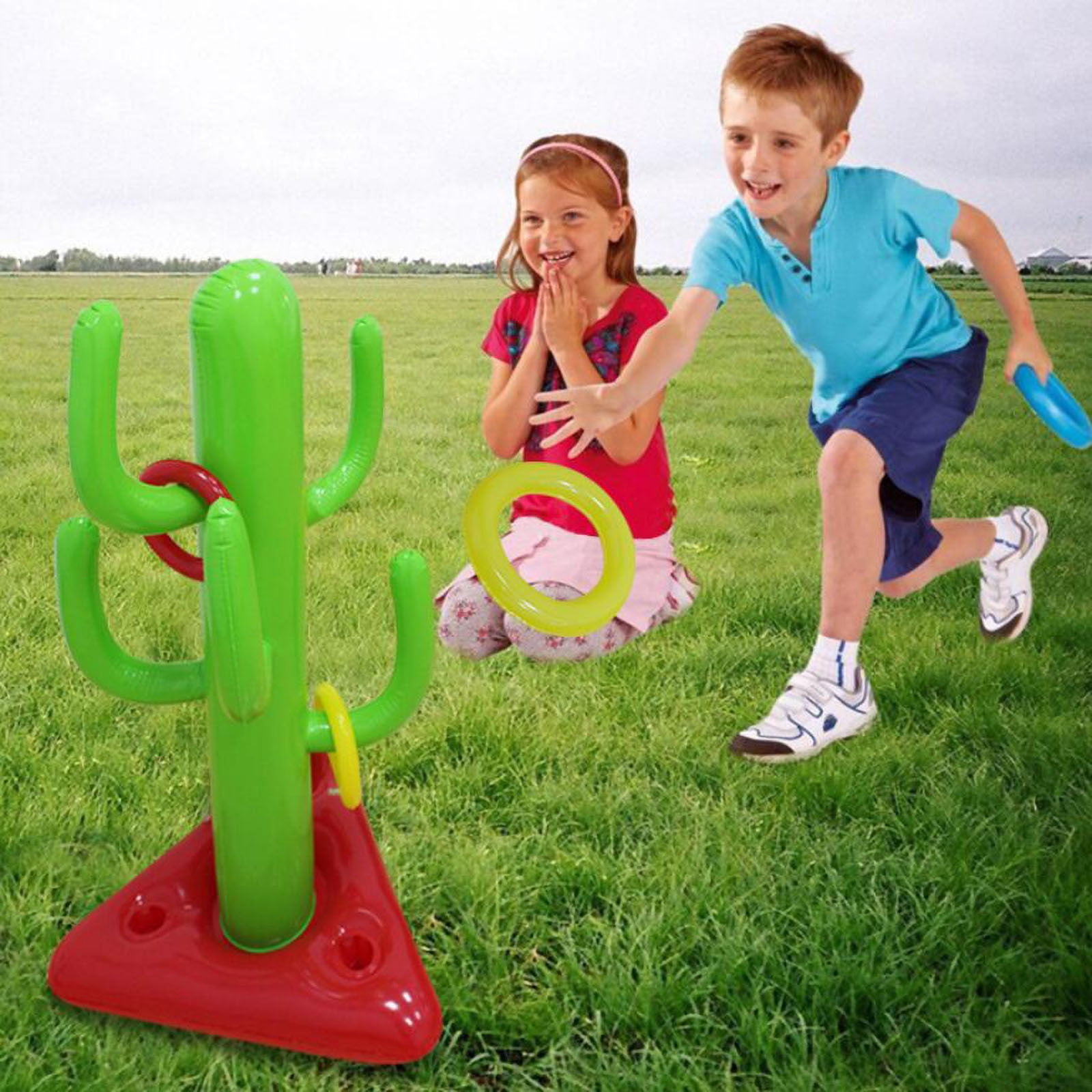 Inflatable Cactus Ring Toss Multiplayer Game Set | Outdoor Pool Lawn ...