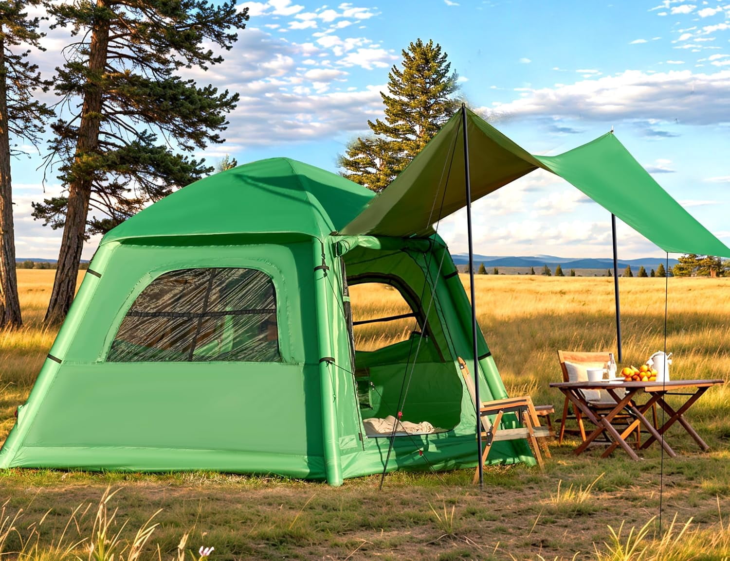 Inflatable Camping Tent for 4-6 Person, Easy Setup Portable Water ...