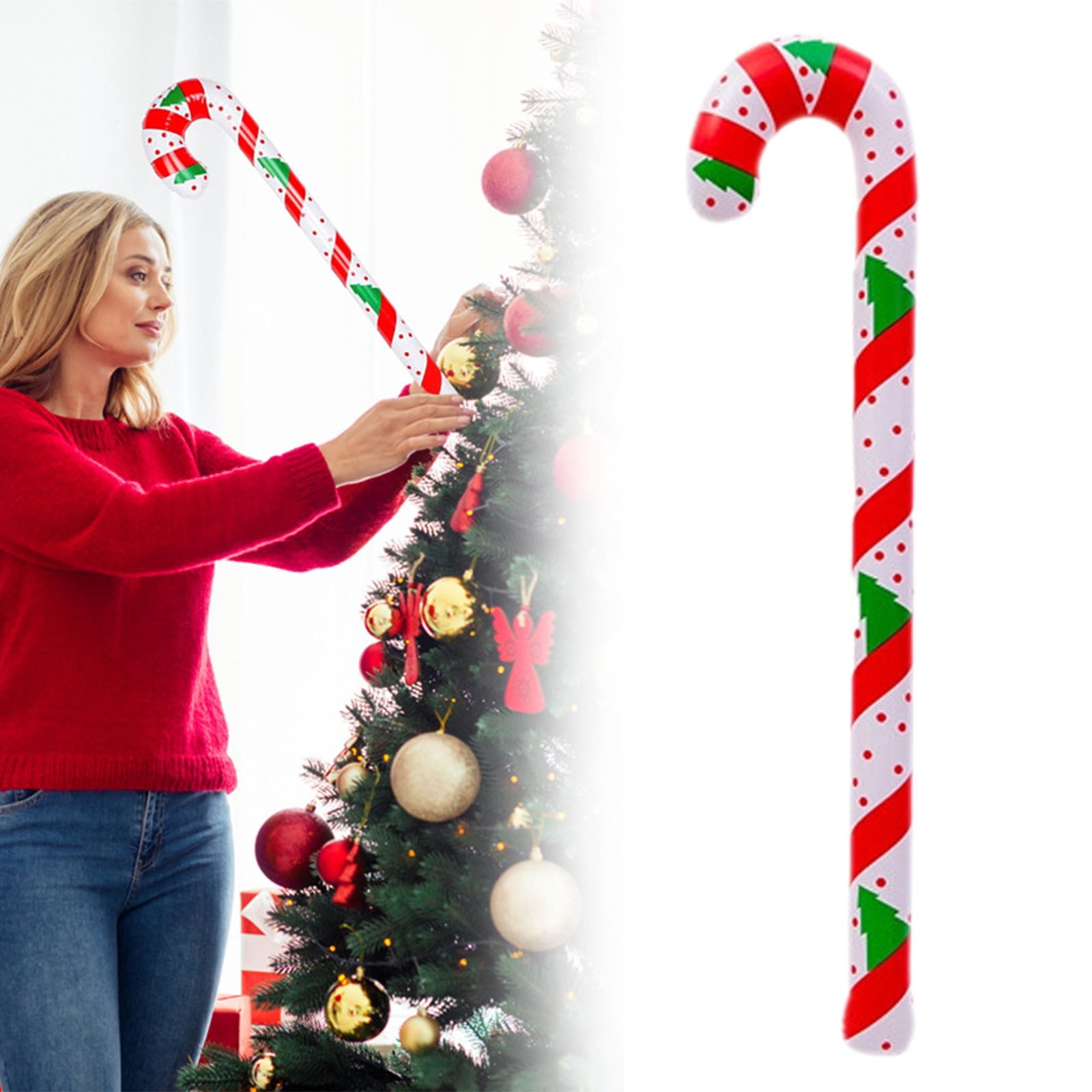 Inflatable Candy Cane Christmas Decorations, 90cm Outdoor Holiday Candy ...