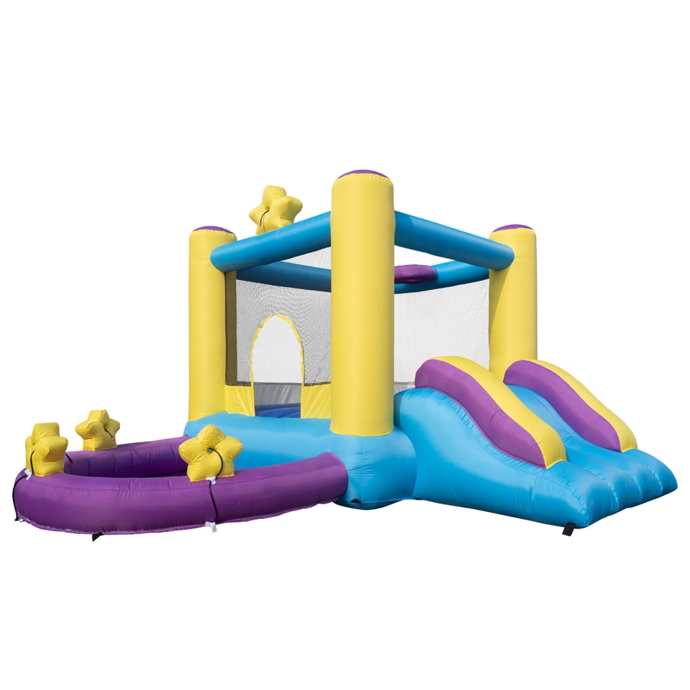 Inflatable Castle Children Outdoor Party Trampoline Star Pool With Fan ...