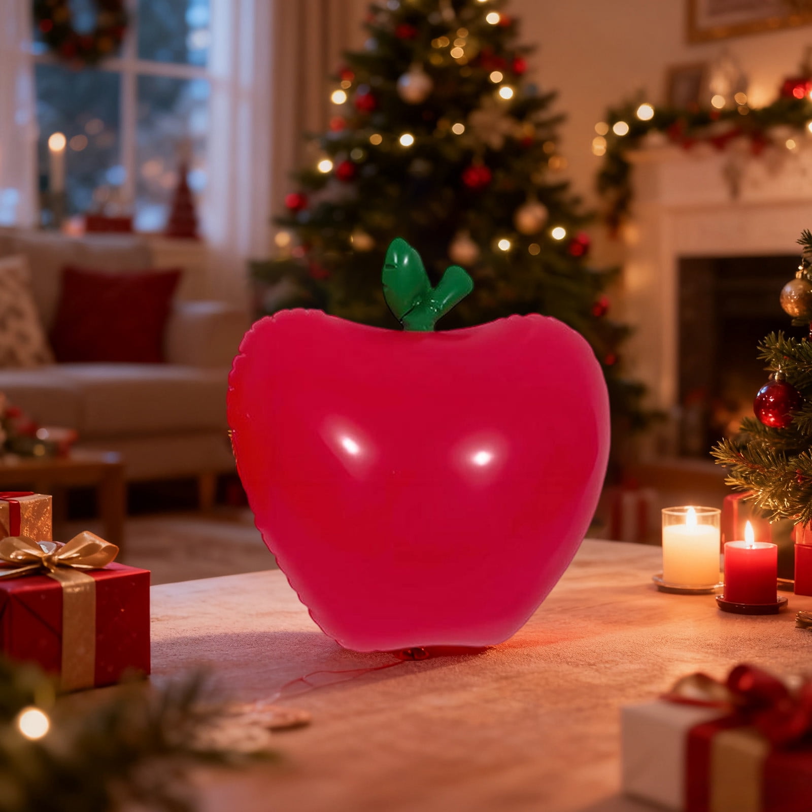 Inflatable Christmas Ball Outdoor Decoration – 5.91 Inch Red PVC ...