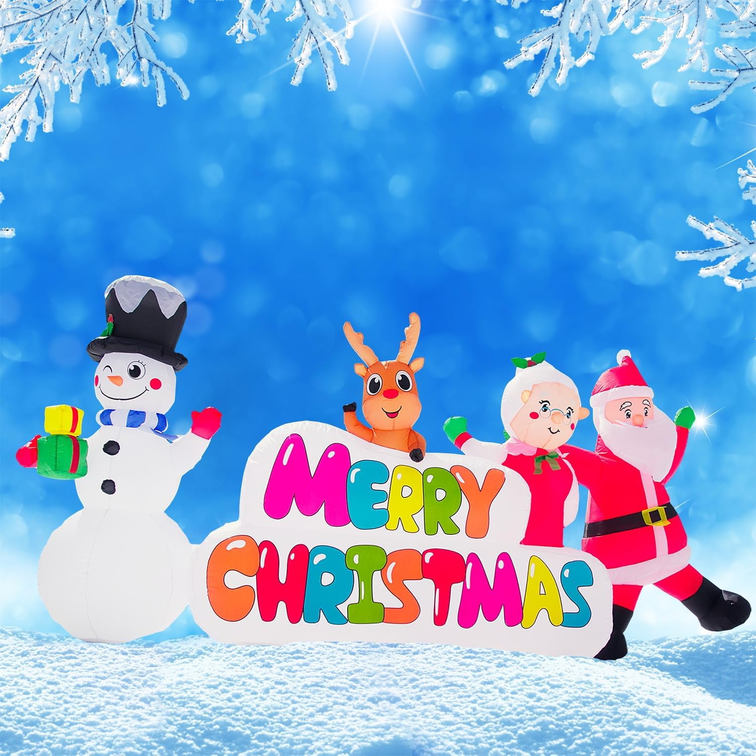 Inflatable Christmas Decorations 8.5 FT Merry Christmas Sign ...