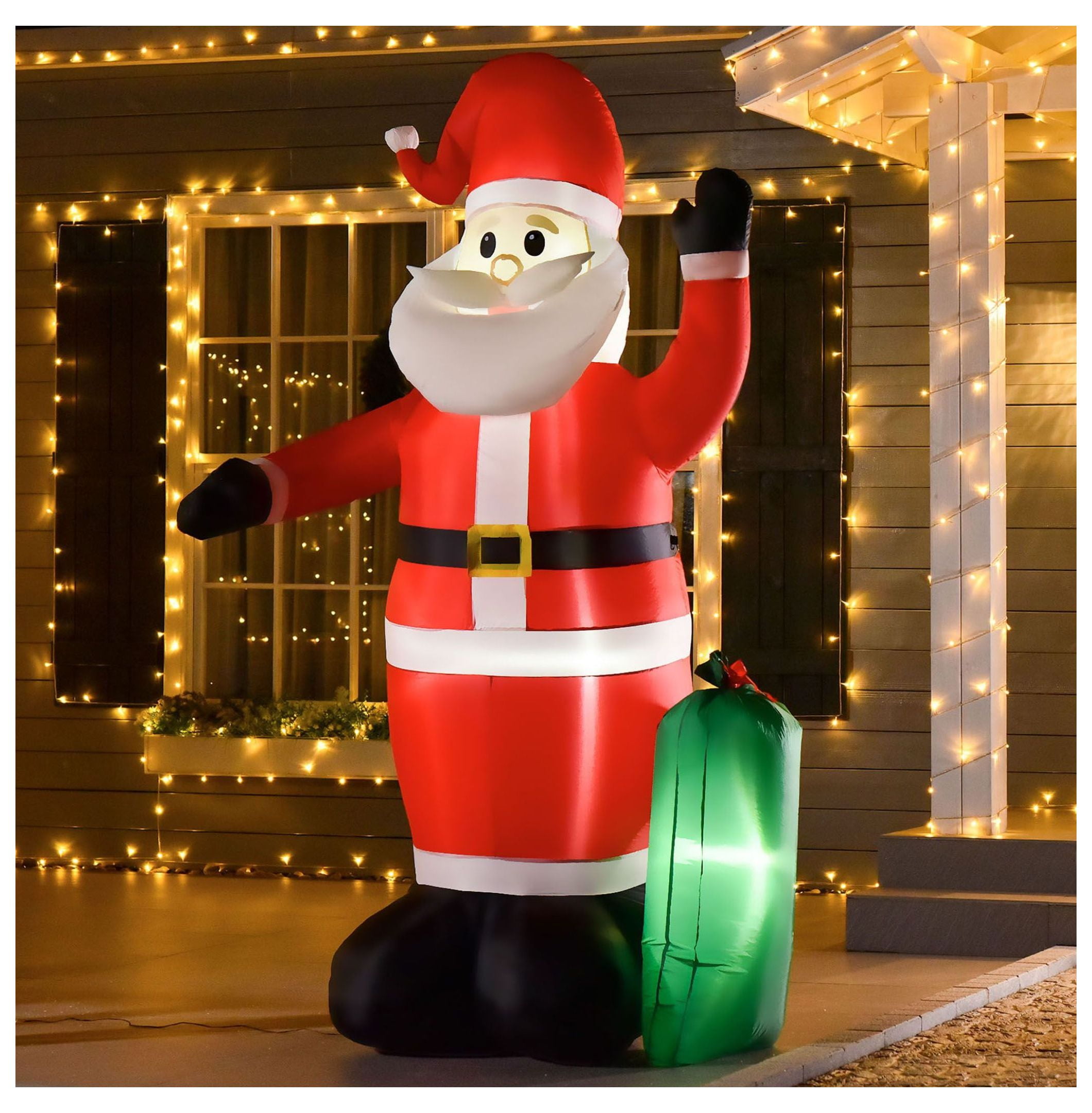 Inflatable Christmas Santa - 8ft Holiday Yard Decoration with LED ...