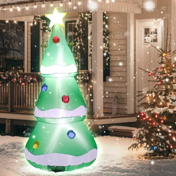 Inflatable Christmas Tree 4 Feet Tall with LED Lights,Blow up Christmas ...