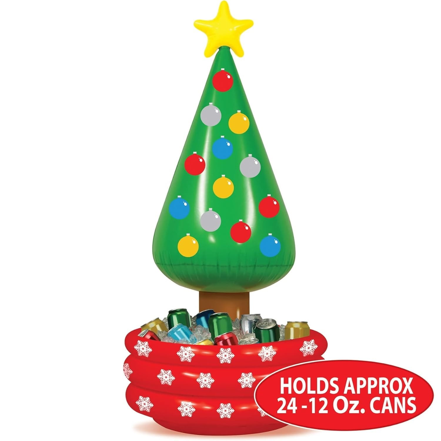 Inflatable Christmas Tree Coolers, 50” x 23”, Each Holds approx. 24 12 ...