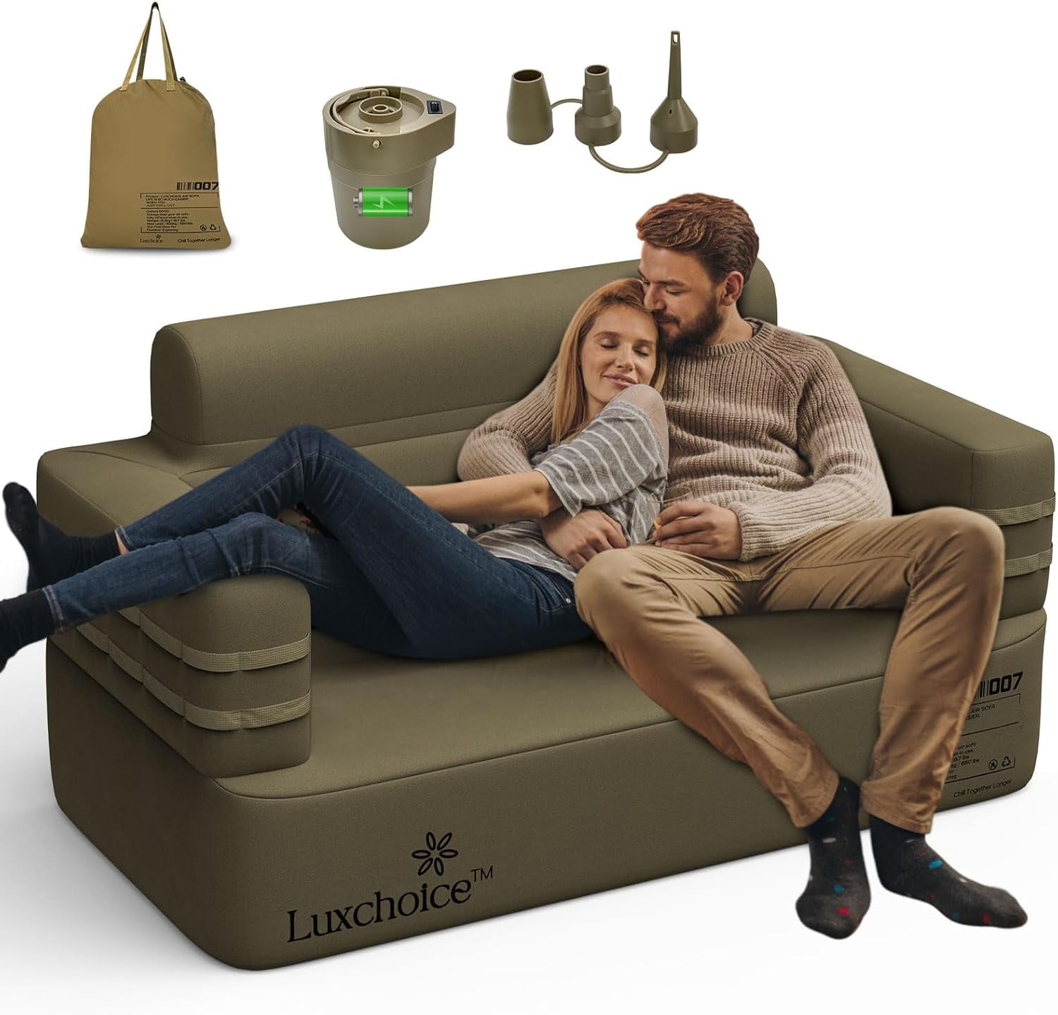 Inflatable Couch Multifunctional Inflatable Sofa with Built in Pump ...