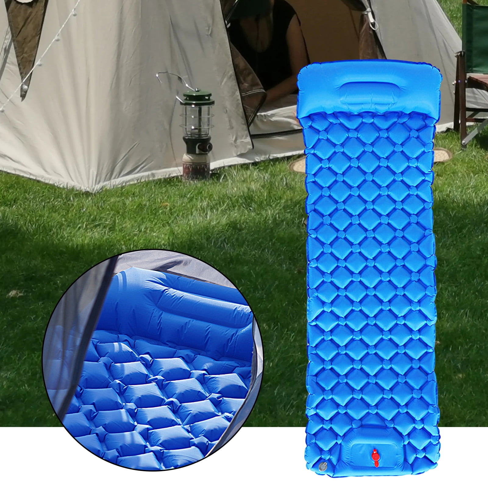 Inflatable Cushion Built-in Air Pump Press Type Rhombus Air-column ...