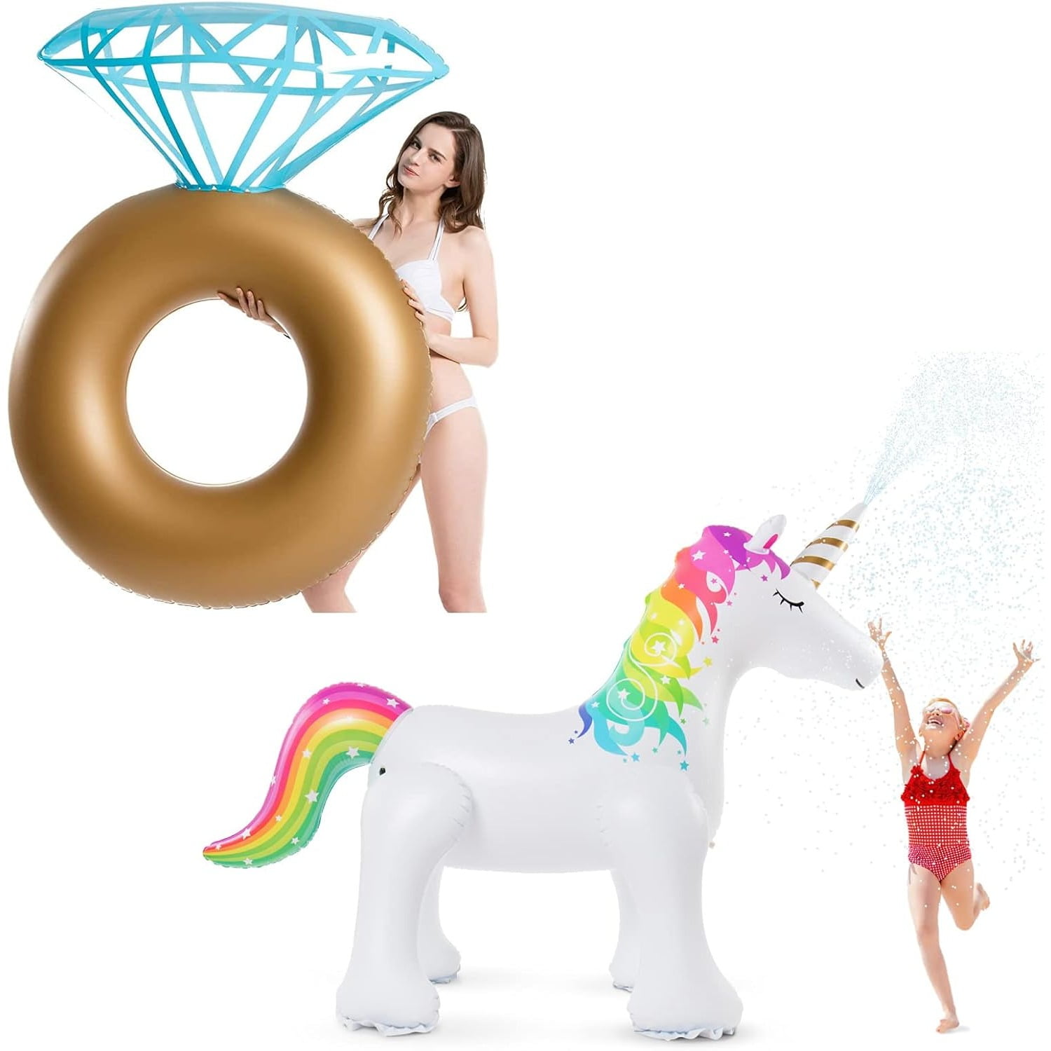 Inflatable Diamond Ring Pool Float - Engagement Ring Bachelorette Party ...