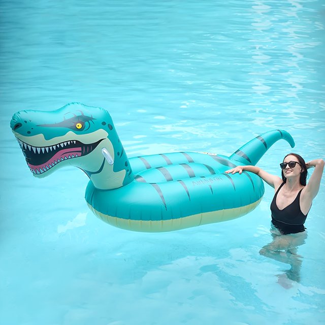 Inflatable Dinosaur Swimming Pool Float For Kids Boys Girls Adults 104'' Giant Tyrannosaurus Rex ...