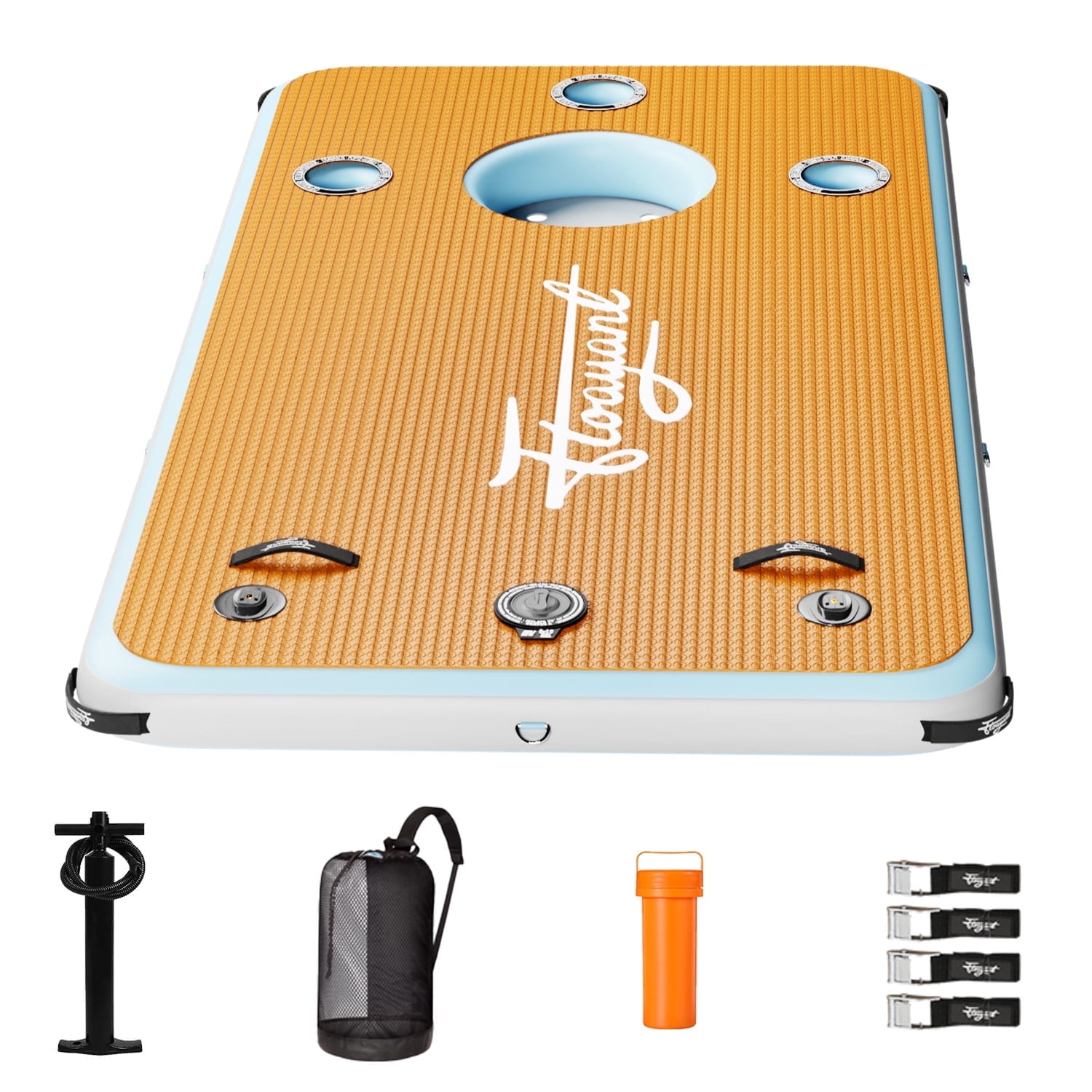 Inflatable Dock | 8.5×4.3ft Inflatable Patio Dock | Floating Bar with ...