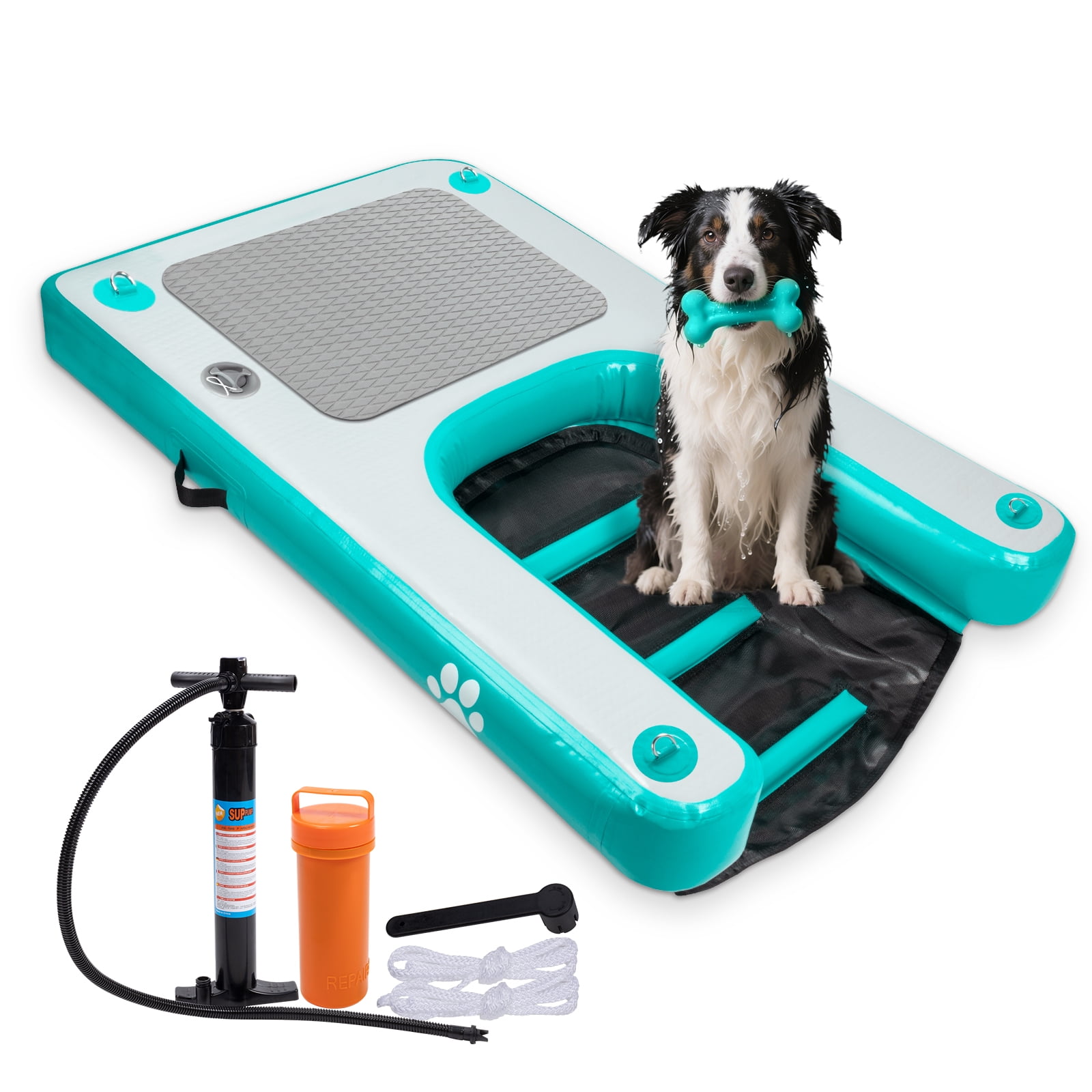 Inflatable Dog Boat Ramp Floating Dock Water Ramp Ladder for Pool, Boat ...