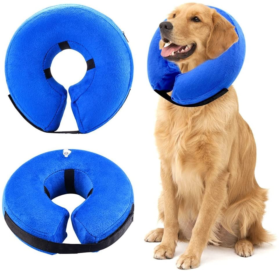 Inflatable Dog Cone Collar (L Size), Soft Blow-up Protective Recovery ...