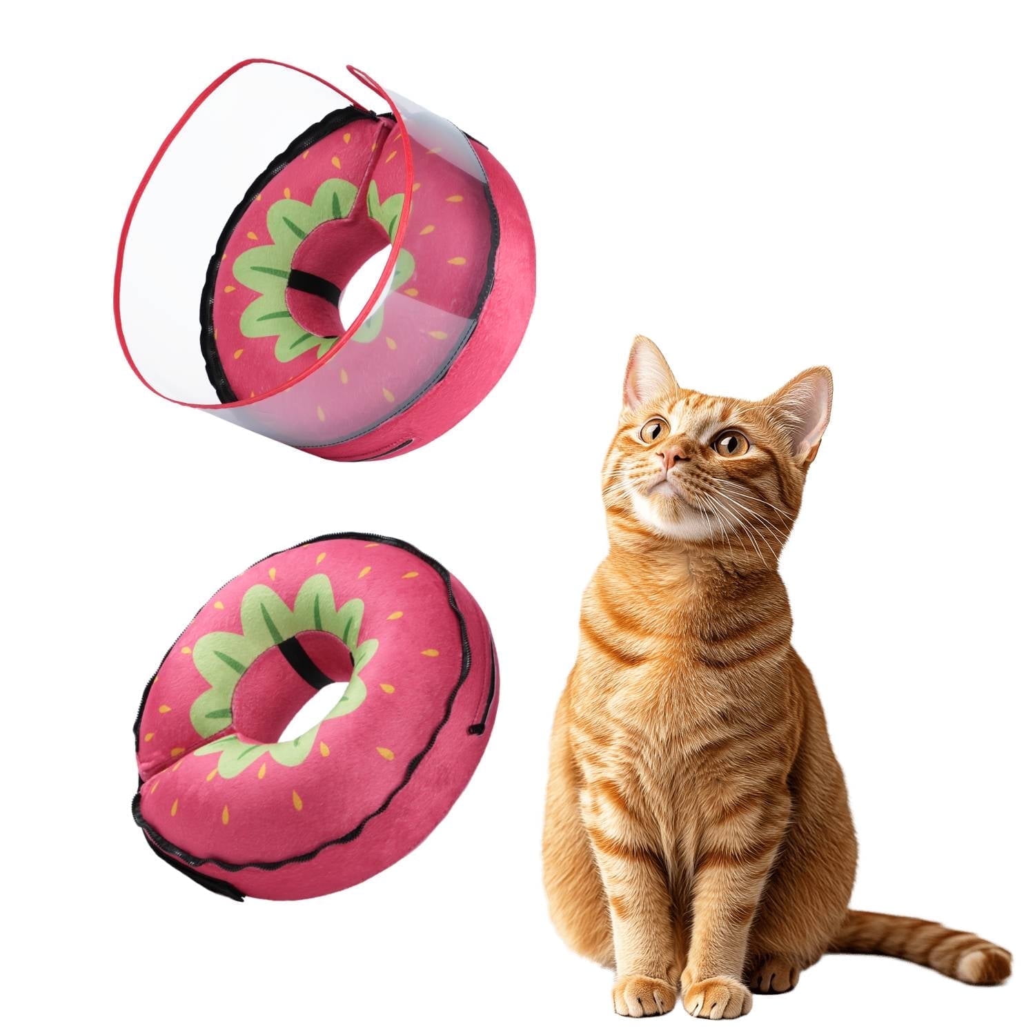 Inflatable Dog Cone Collar w/Removable Transparent Cover, Flannel ...