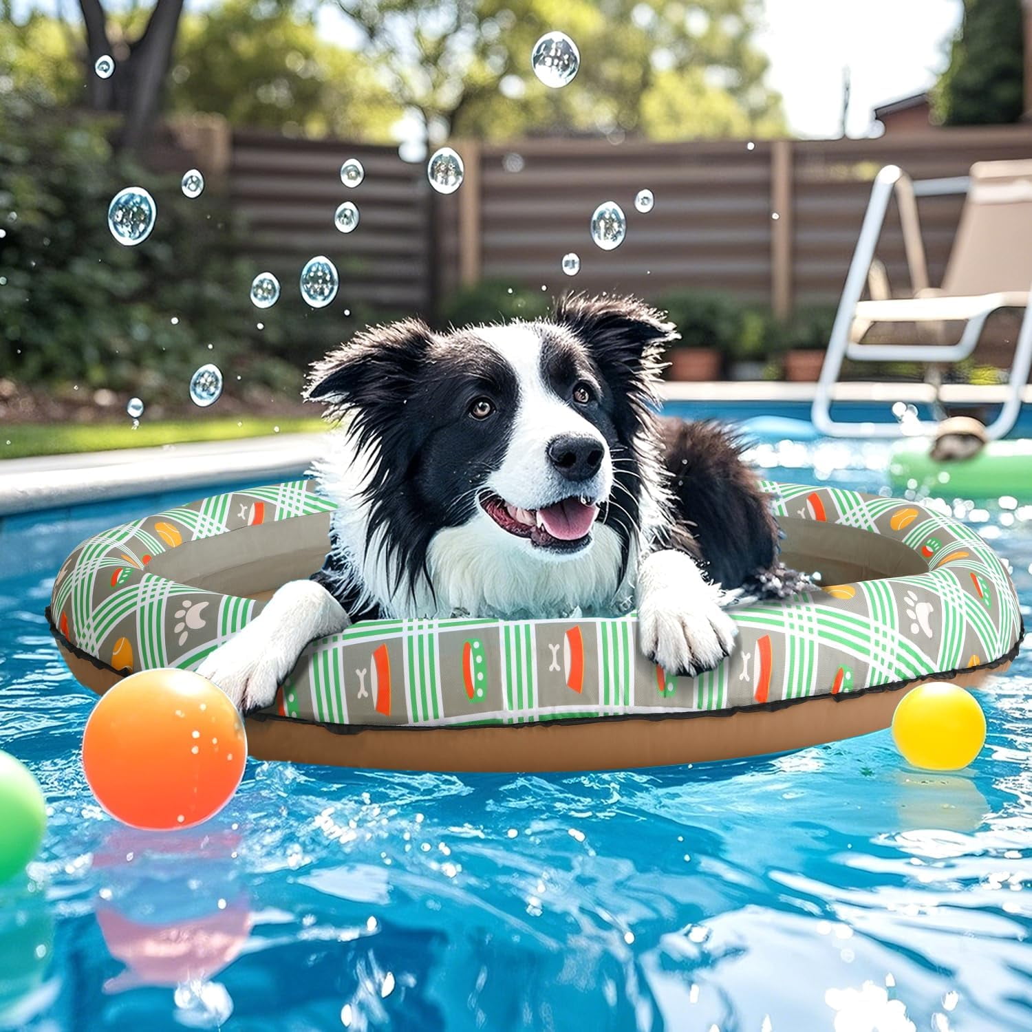 Inflatable Dog Float for Small Dogs, Up to 60 Lbs, Foldable & Puncture ...