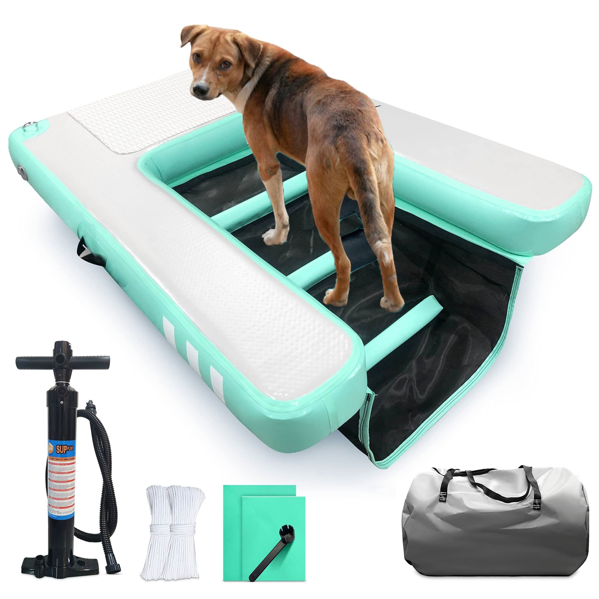 Inflatable Dog Floating Ramp Large Dog Pool & Boat Ladder with Anti ...