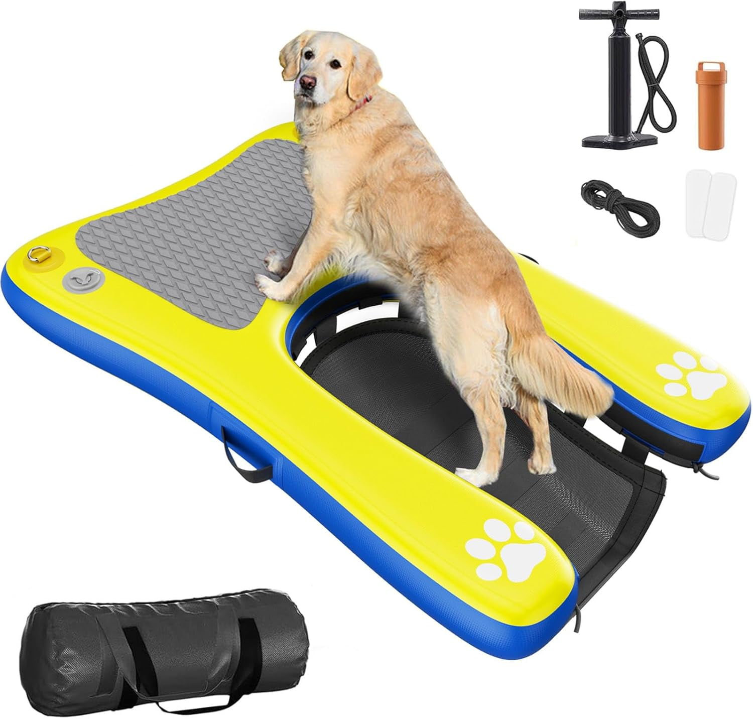 Inflatable Dog Pool Ramp Float Dock Platform for Large Dogs Up to 230 ...