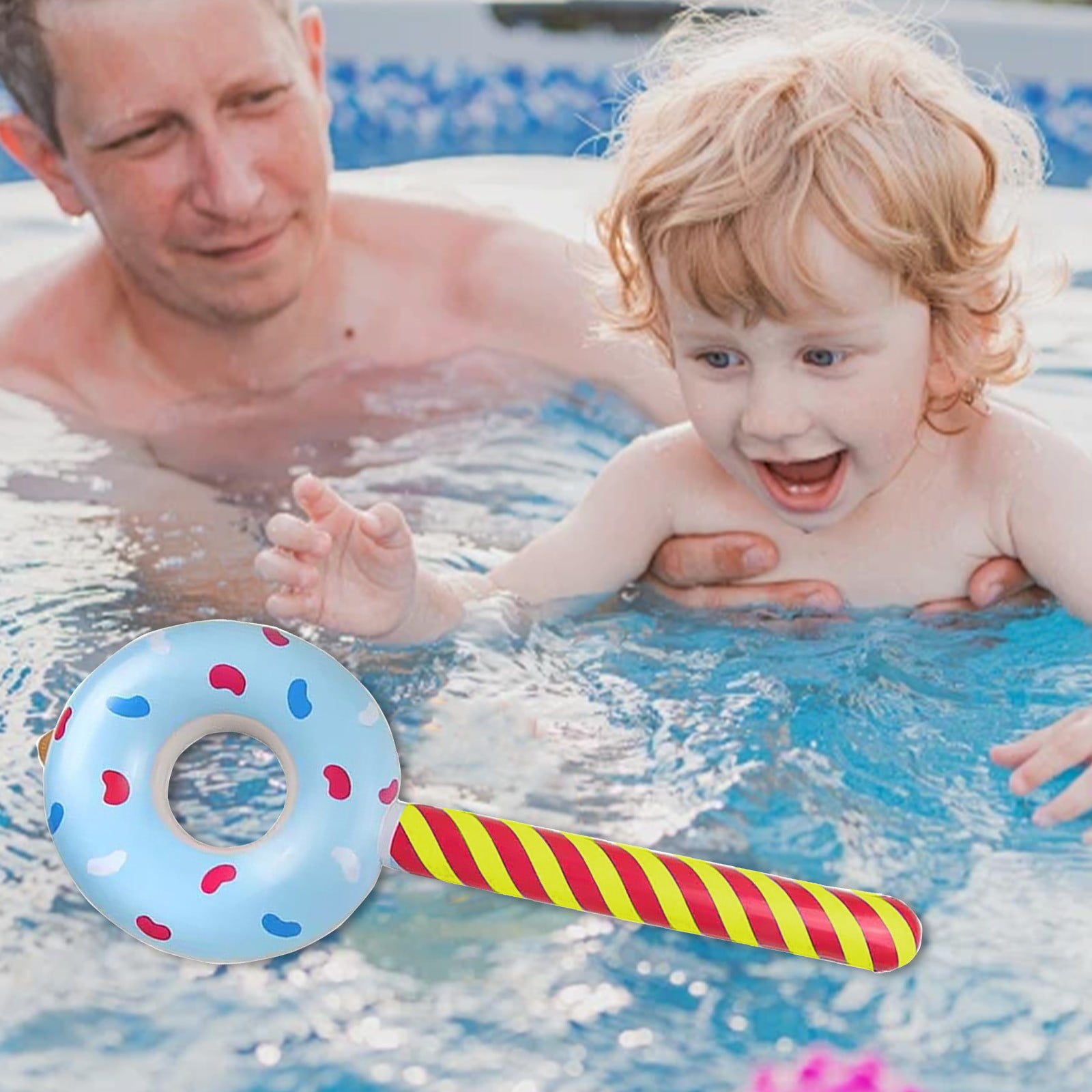 **Inflatable Donut Pool Toy for Kids - PVC Lollipop Float, 80x30cm Swim ...