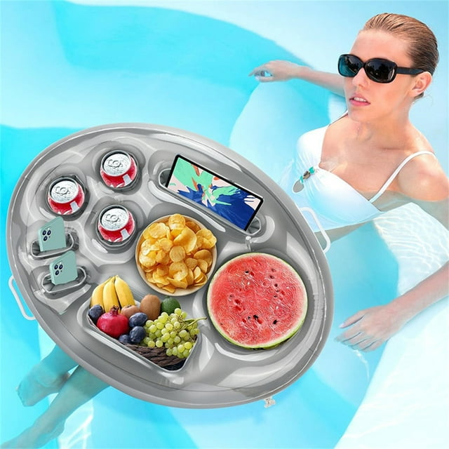 Inflatable Drink Floaties with 9 Holes,Floating Drink Holder for Pool Swimming Pool Accessories ...