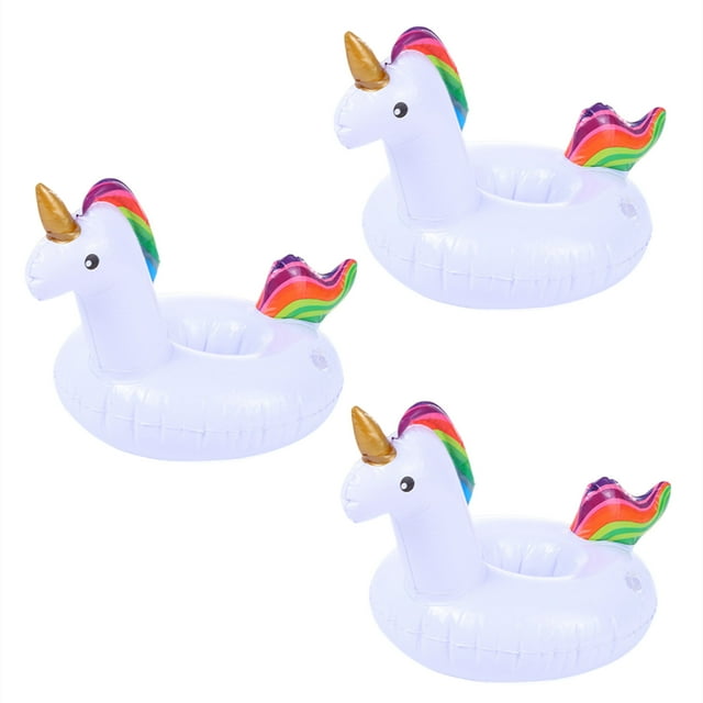Cyninesm Unicorn Inflatable Pool Drink Holder Float, 3 Pack - Walmart.com