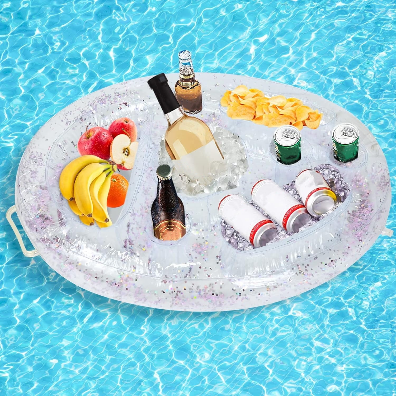 Inflatable Drink Holder, Dingrich Floating Drink Holder Floating Tray ...