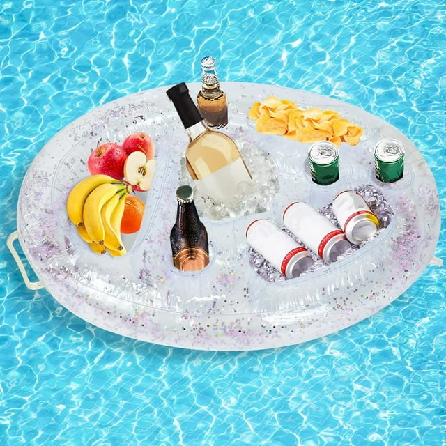 Inflatable Drink Holder, Dingrich Floating Drink Holder Floating Tray ...