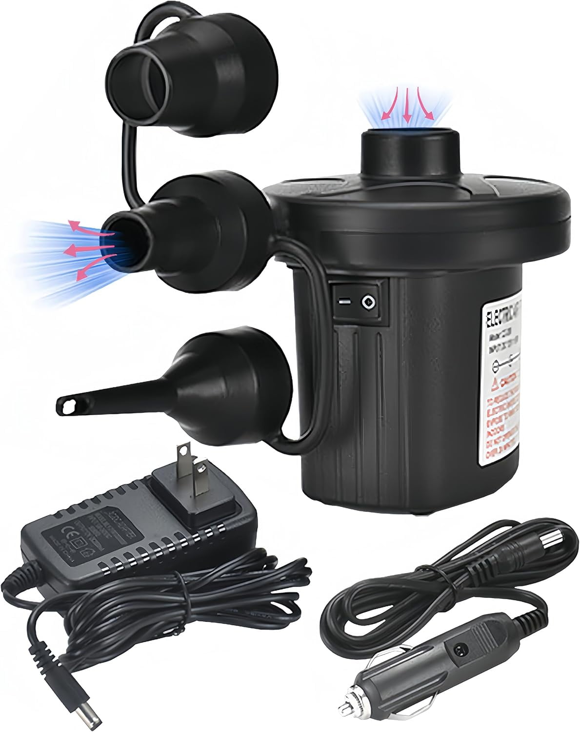 Inflatable Electric Air Pump,110V AC/12V DC Portable Fast Inflation ...
