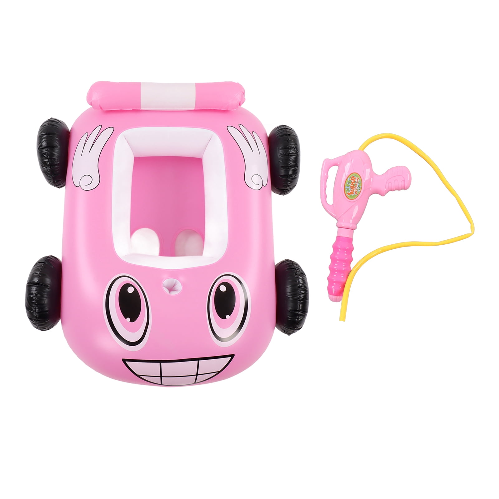 Inflatable Fire Boat Car Shaped Swim Float for Kids - Pink Summer Pool ...