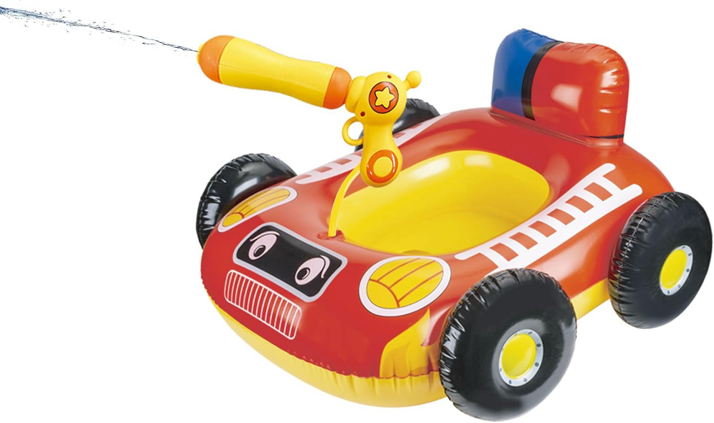 Inflatable Fire Truck Pool Floats for Kids with Built-in Squirt Gun ...