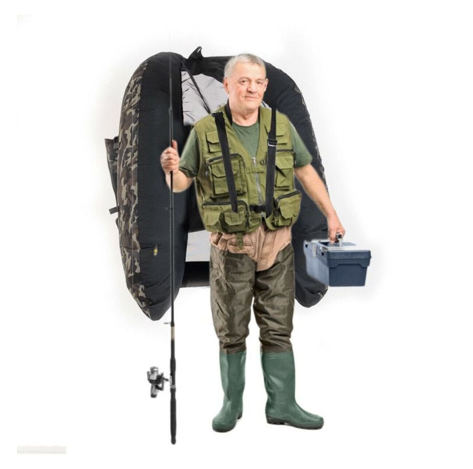 Inflatable Fishing Float Tube with Pump, 350 LBS Capacity, Storage ...