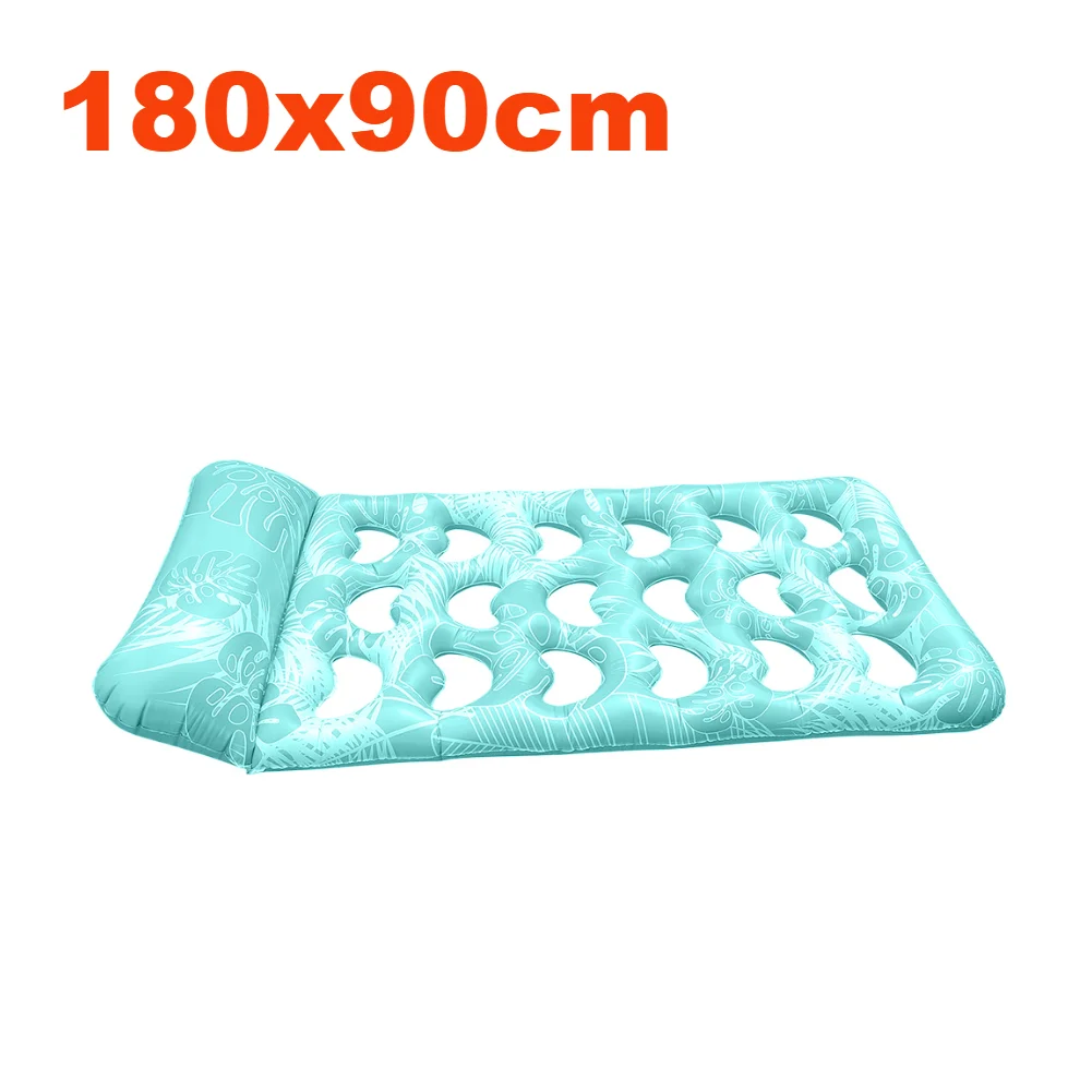 Inflatable Floating Bed with Headrest PVC Floating Lounger Pool Air ...