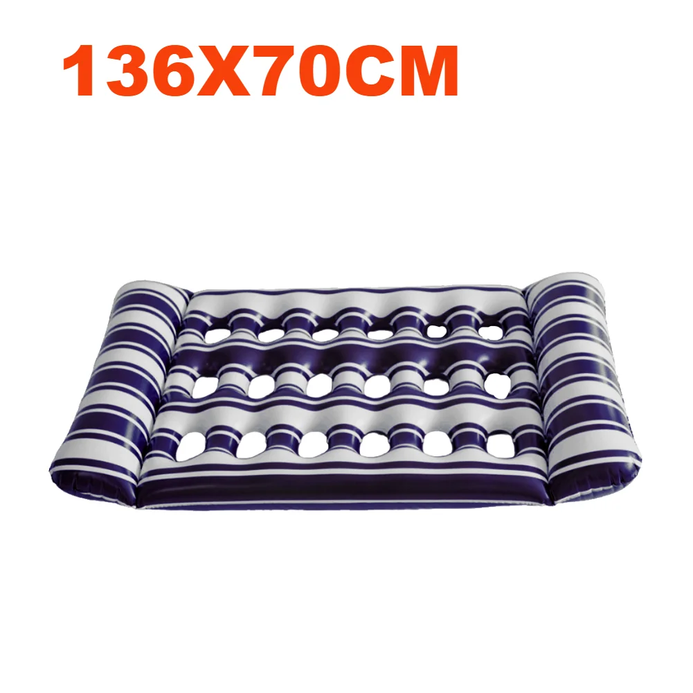 Inflatable Floating Bed with Headrest PVC Floating Lounger Pool Air ...