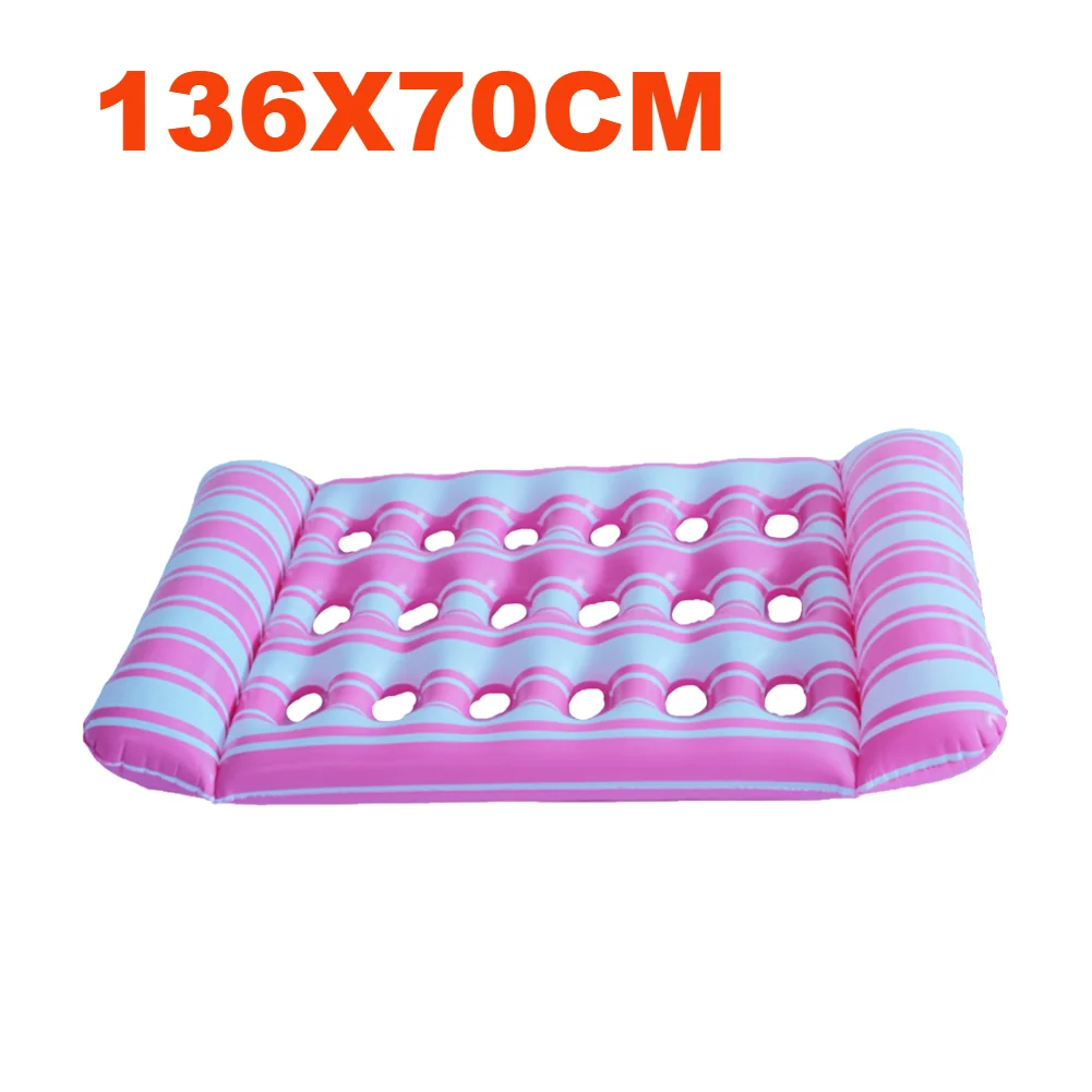 Inflatable Floating Bed with Headrest PVC Floating Lounger Pool Air ...