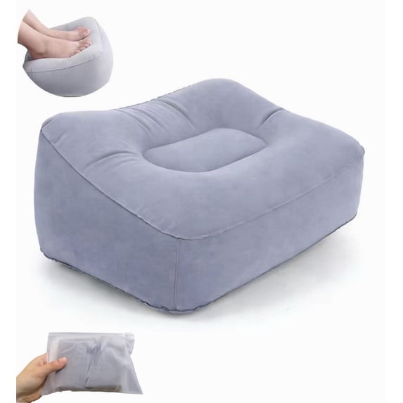 Inflatable Flocked Foot Rest Mat for Car Travel, Portable PVC Foot ...