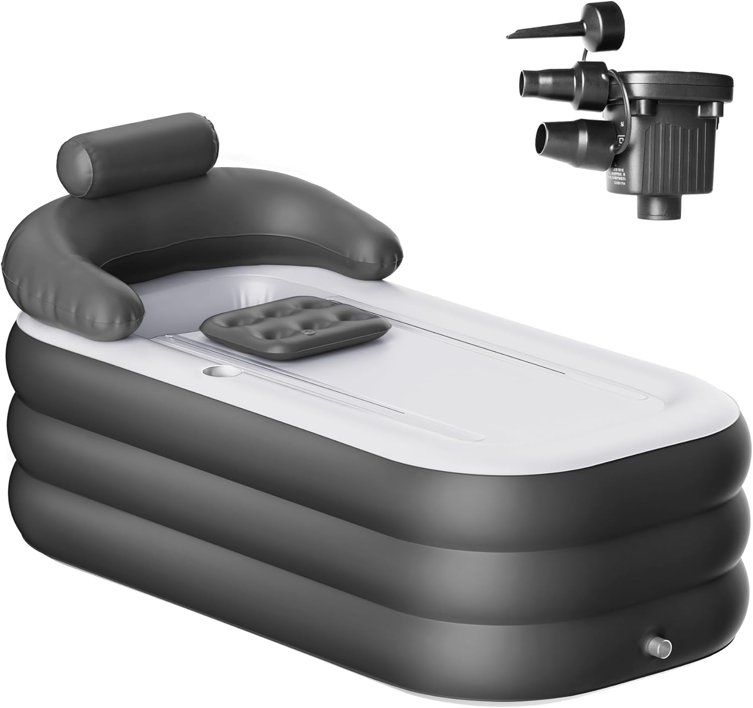Inflatable Folding Bathtub for Adults, 63" Collapsible Ice Bath Tub for ...