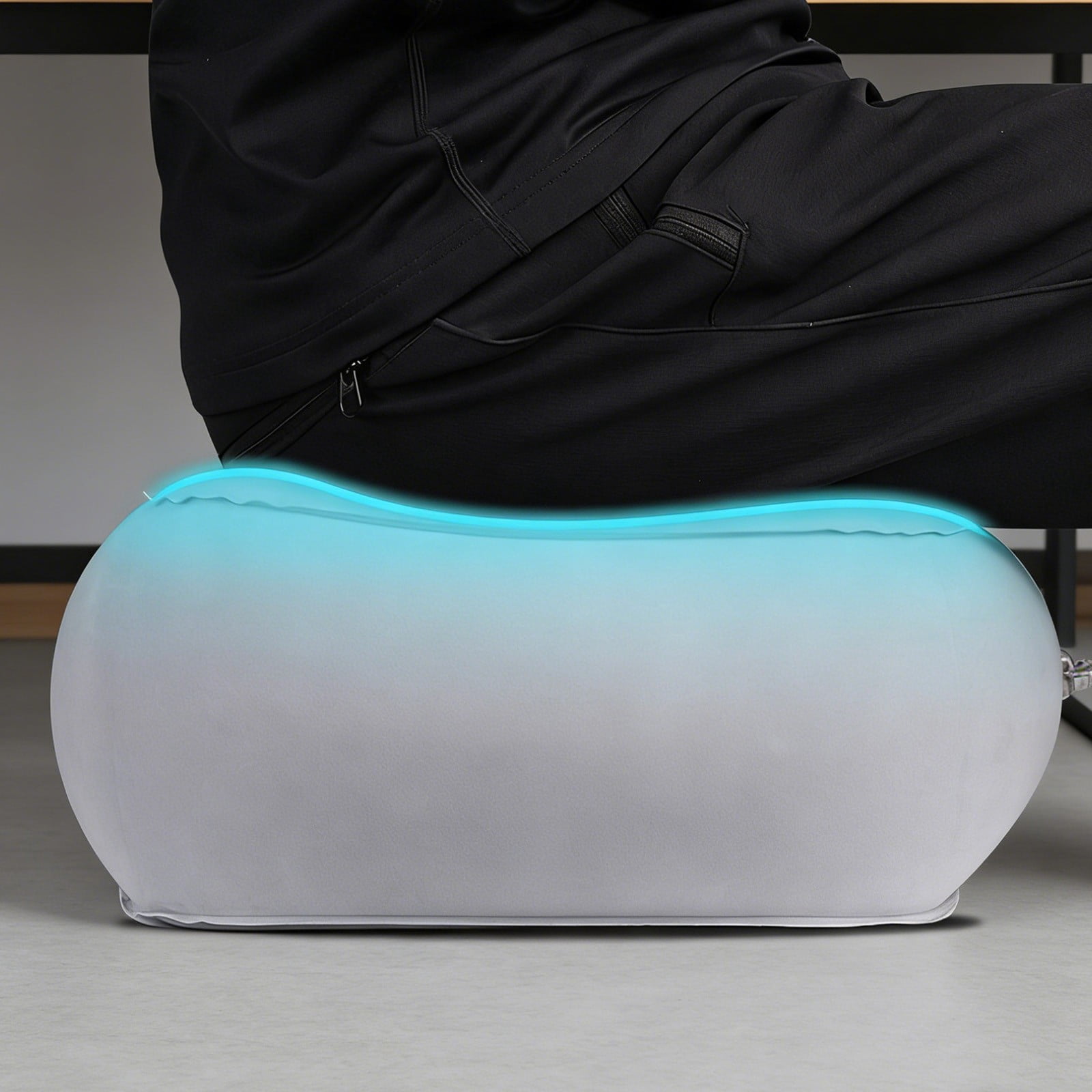 Inflatable Foot Rest, Flocked PVC Foot Stool, Portable Travel Pad ...