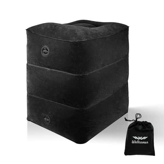 Inflatable Foot Rest Pillow, Adjustable 3 Layers Height Cushion - Black ...