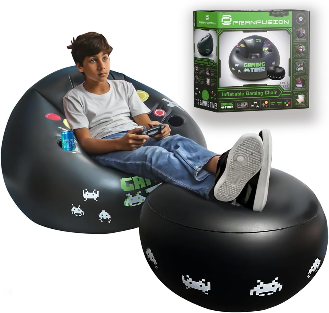 Inflatable Gaming Chair for Kids & Teens with Cup Holders and Side ...