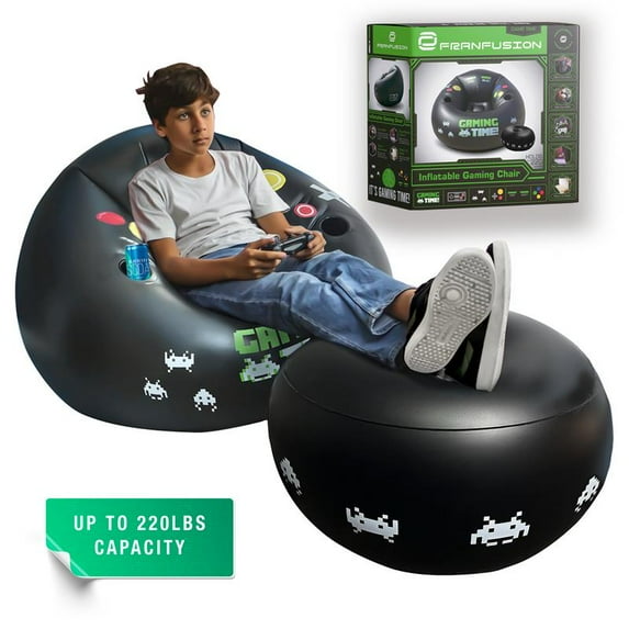 Inflatable Gaming Chair for Kids with Cup Holders and Side Pocket, High ...