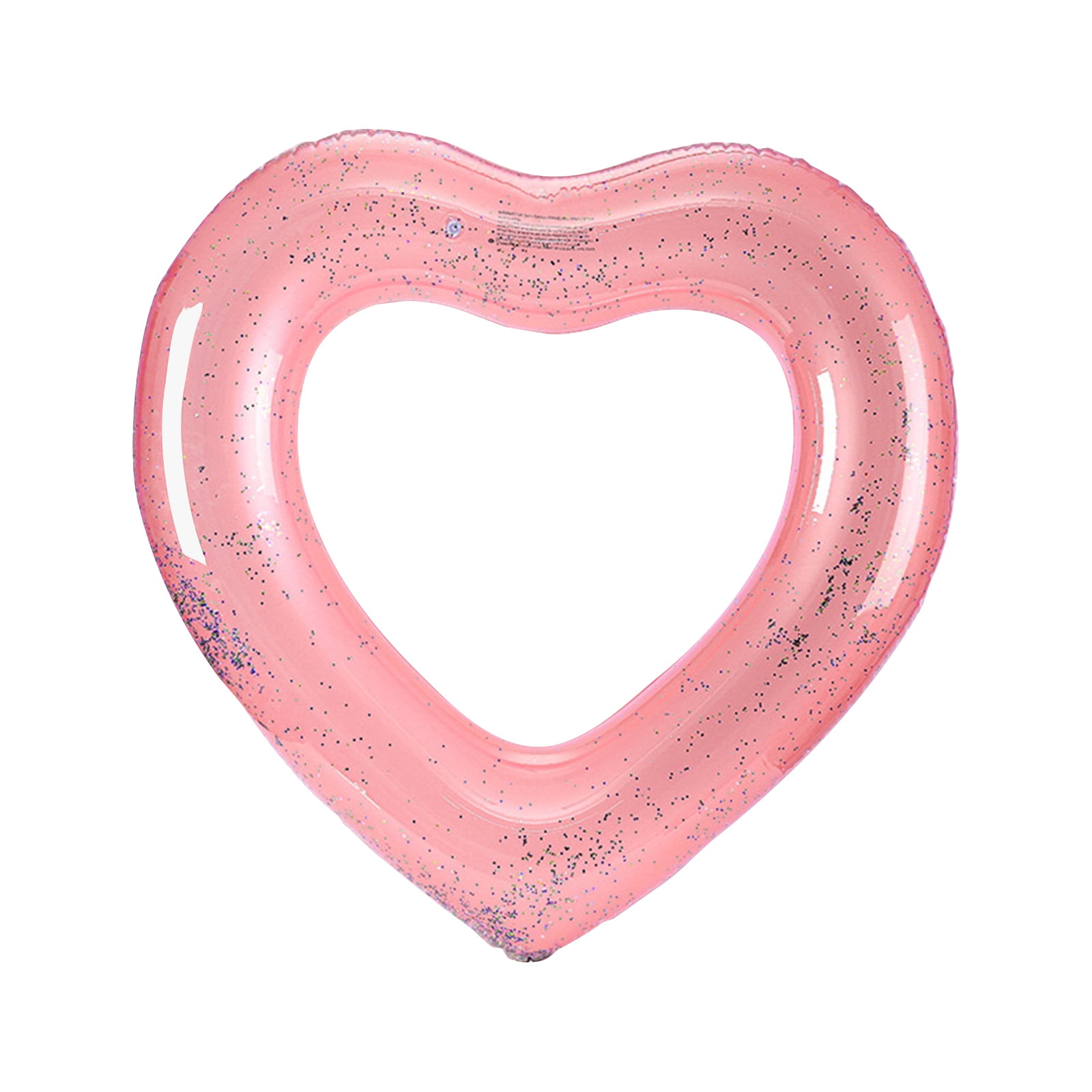 Inflatable Glitter Heart Pool Float Blow up Heart Shaped Swimming Tube ...