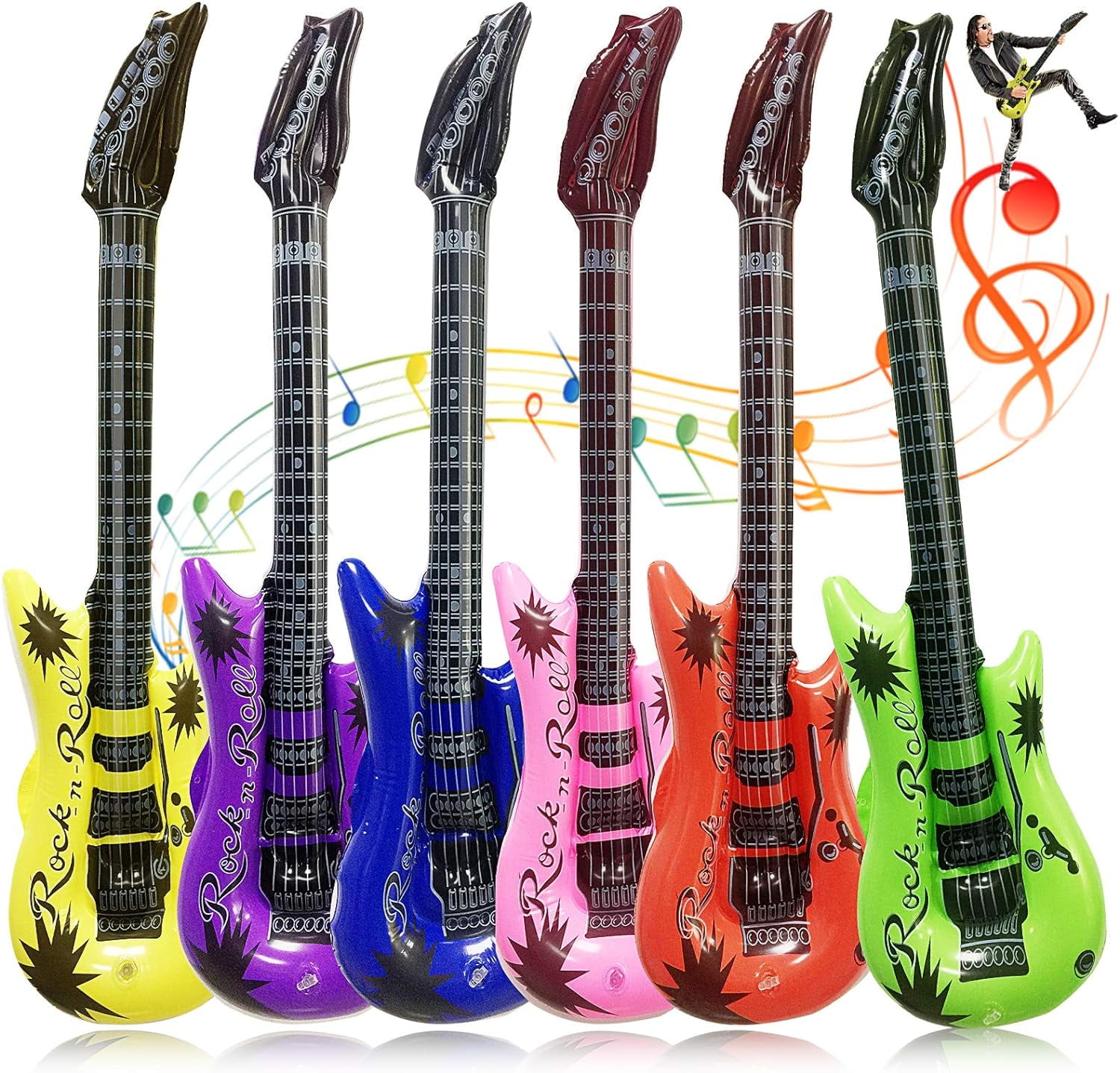 Inflatable Guitar,Waterproof Party Props Guitars,36In Reusable ...