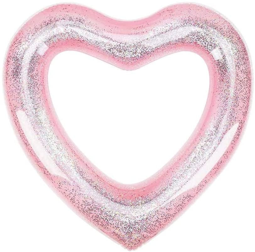 Inflatable Heart Pool Float, Sweet Love Swim Rings Float Loungers Tube ...