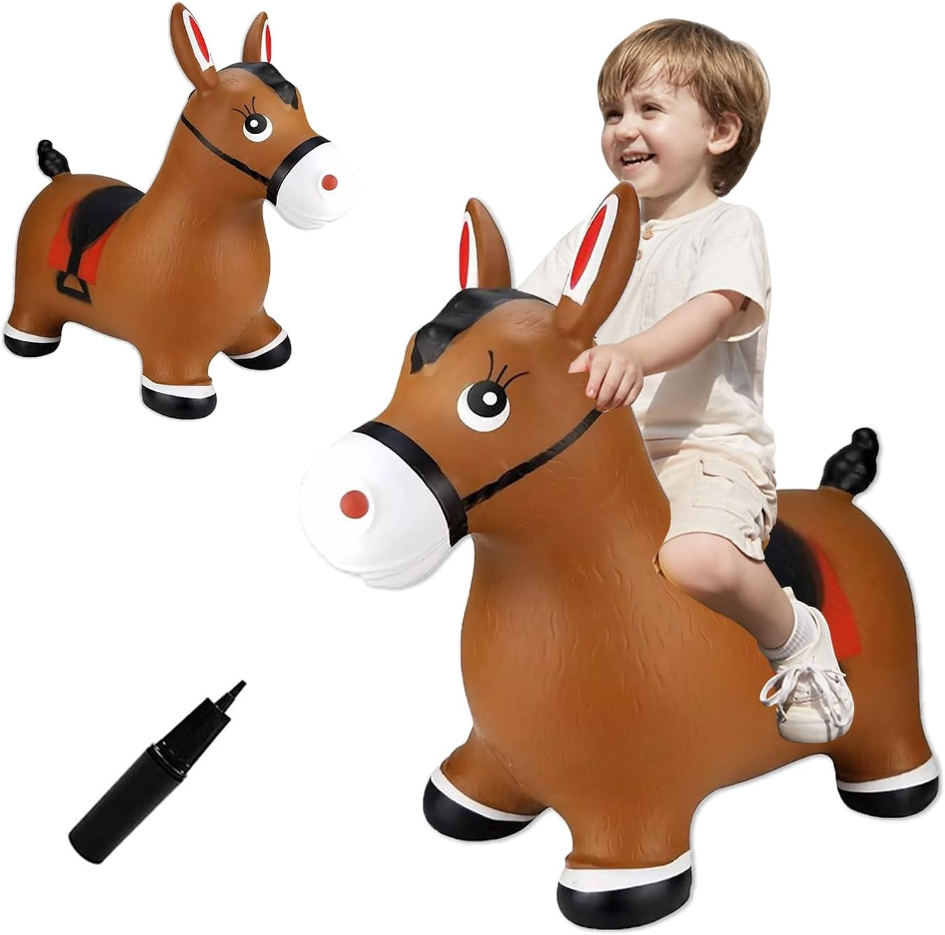 Inflatable Hopping Horse Toys with Pump, Hopper Toys for Toddlers ...
