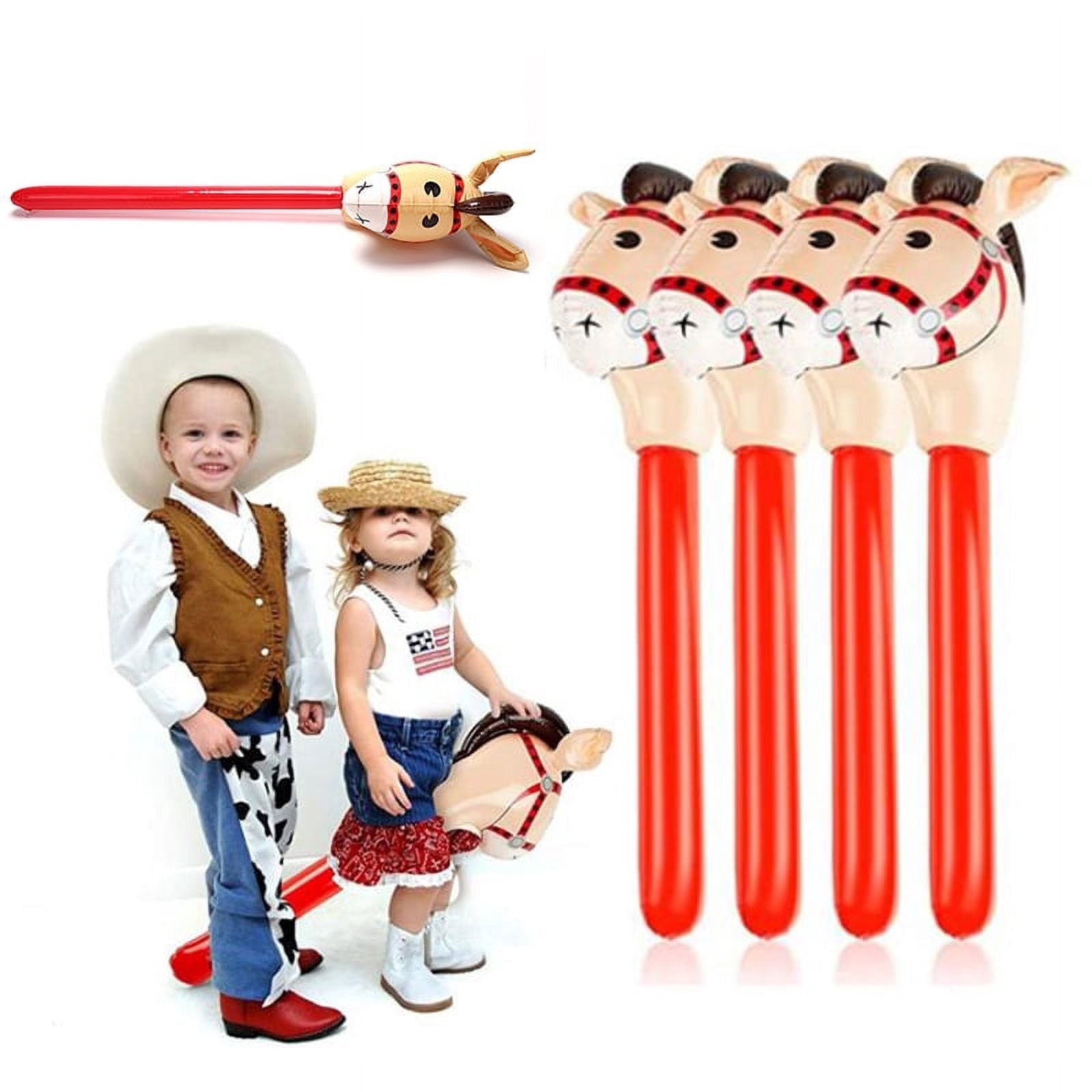 Inflatable Horse Heads Cowgirl Stick Outdoor Educational Children Kid ...