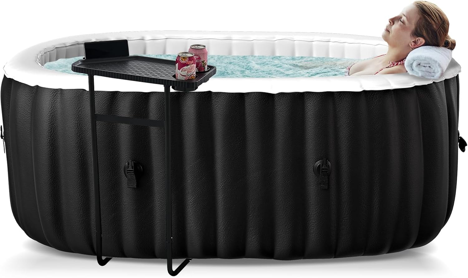 Inflatable Hot Tub 75"x47"x25", 2 Person Oval Outdoor Spa Blow Up ...