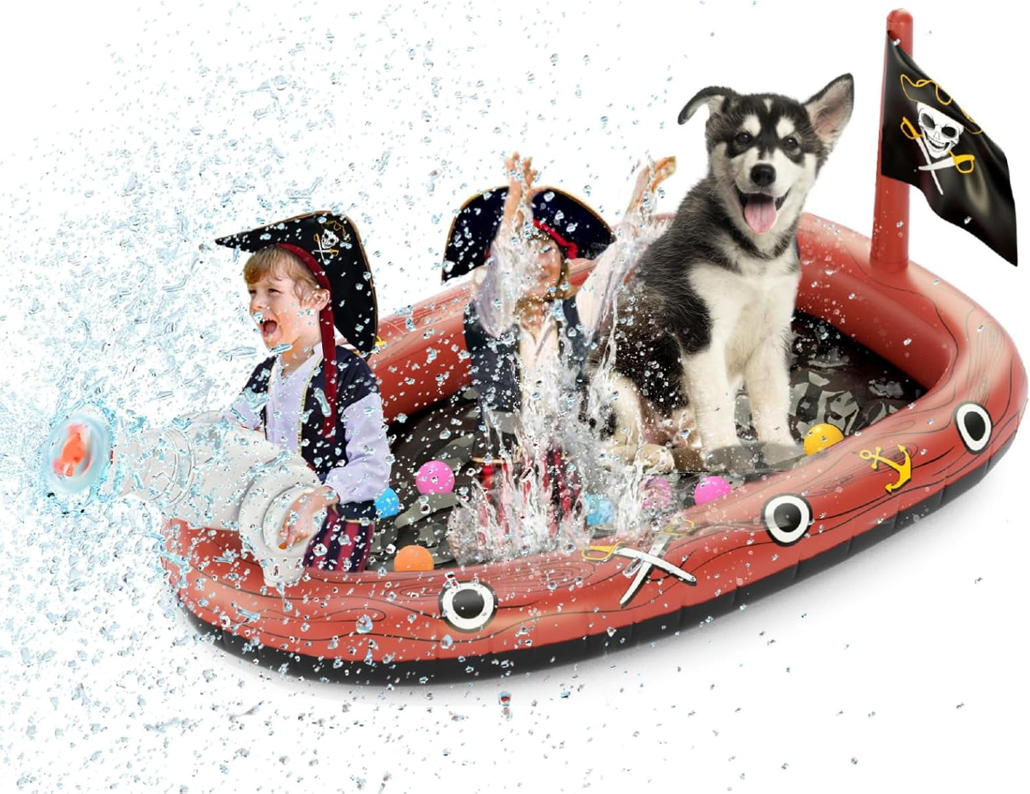 Inflatable Kiddie Pool Sprinkler - Splash Pad for Kids Toddler Pool ...