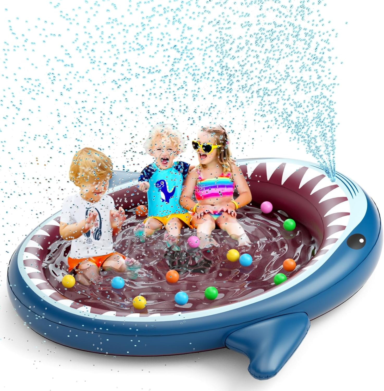 Inflatable Kiddie Pool Sprinkler: Splash Pad for Kids Toddlers 71-Inch ...