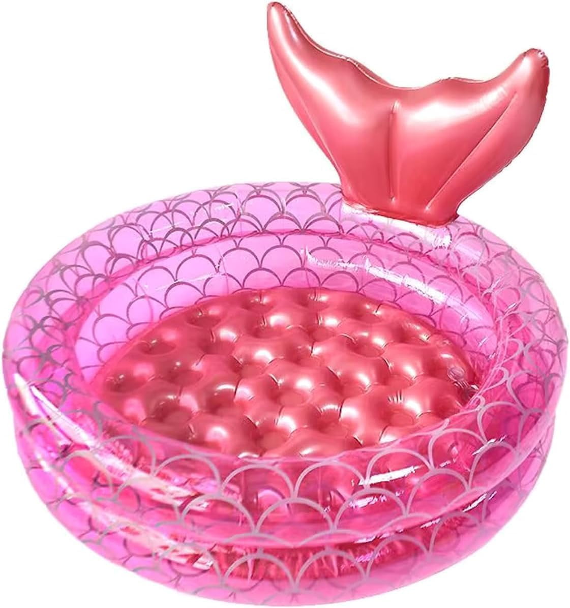 Inflatable Mermaid Kiddie Pool 59 Round Swimming Pool for Kids Indoor ...